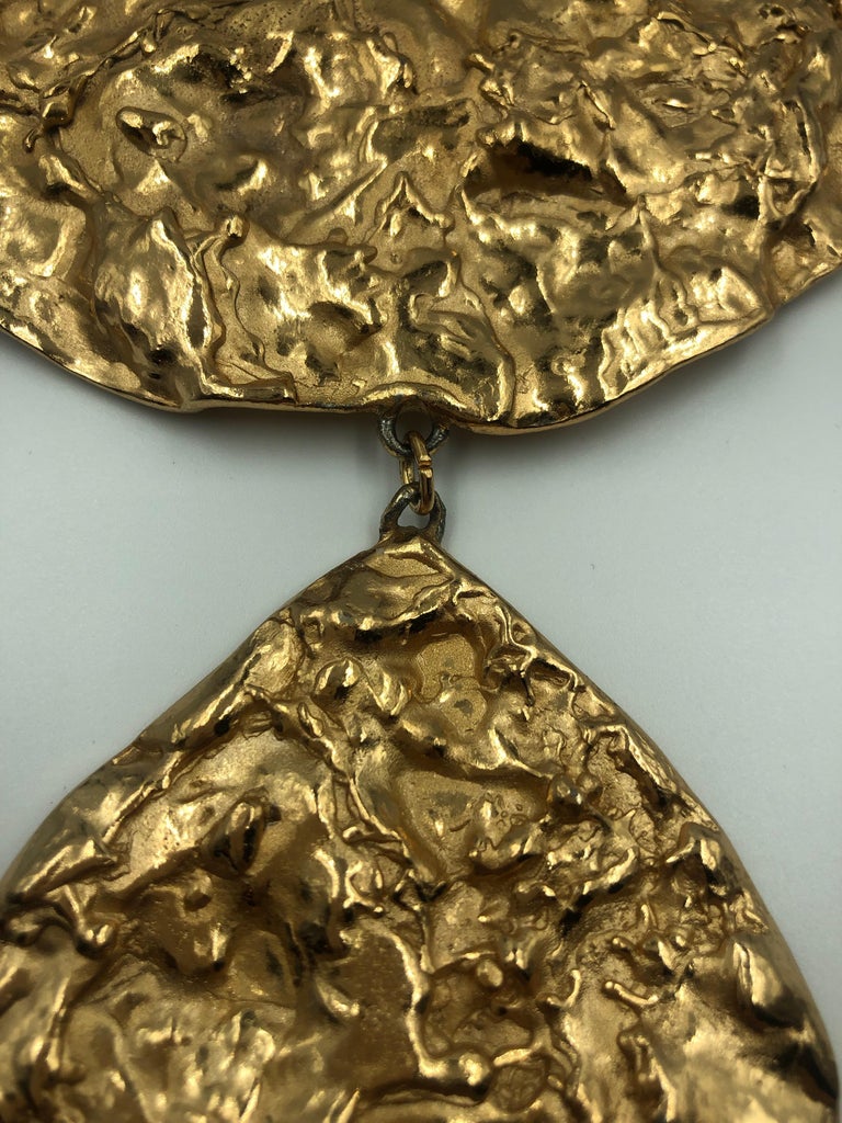 Napier Gilded Gold Abstract Gold Necklace with Double Chain – catwalk
